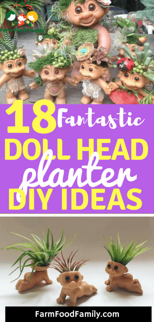 18 DIY Doll Head Planter Ideas and Projects in 2024 - FarmFoodFamily
