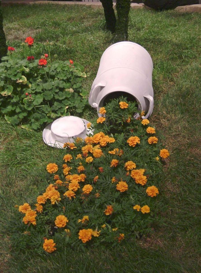 52+ Amazing Spilled Flower Pot Ideas: That Art of Gardening
