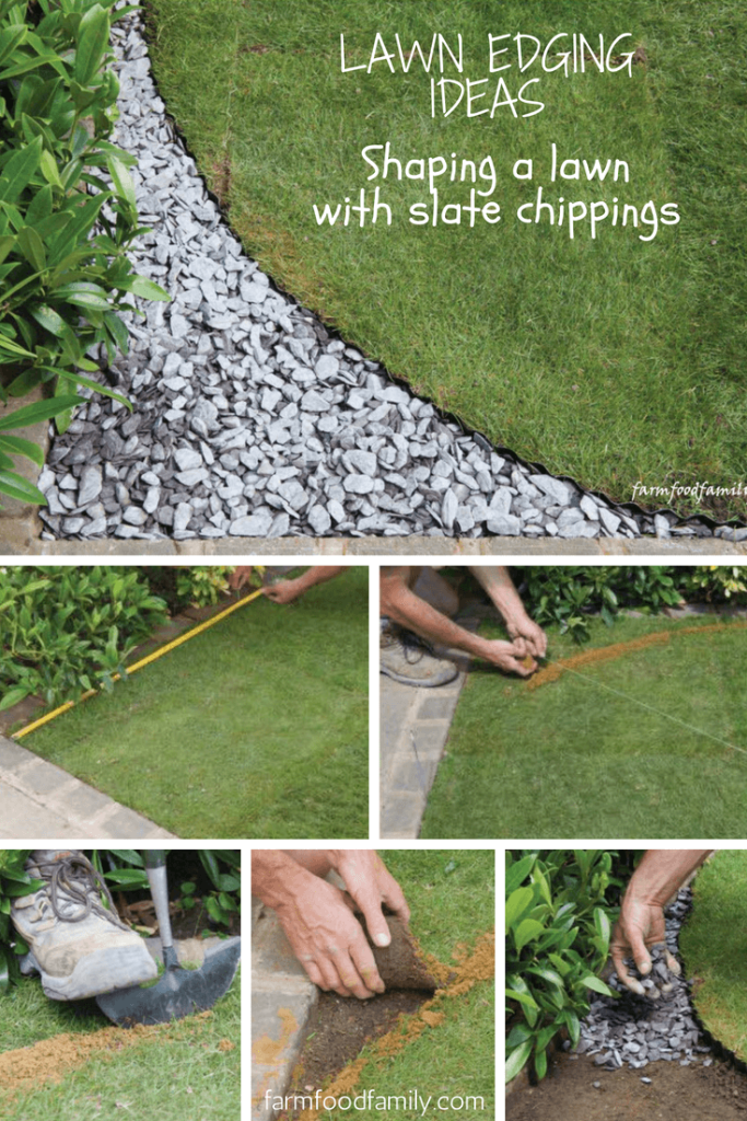 Shaping A Lawn With Slate Chippings - FarmFoodFamily