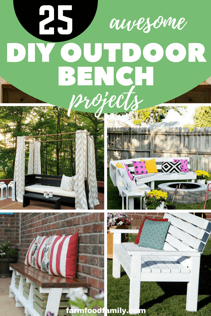26+ Awesome & Easy DIY Outdoor Bench Ideas For Your Backyard
