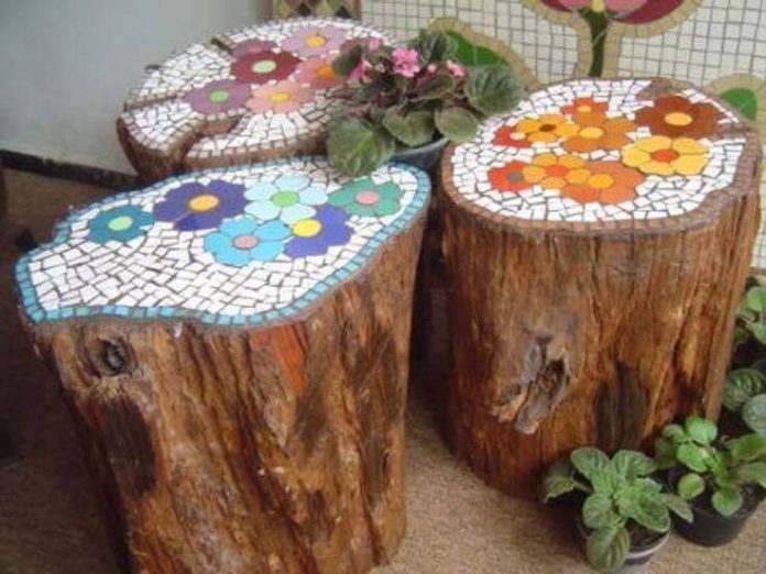 41+ Creative Wood Log and Tree Stump Decorating Ideas
