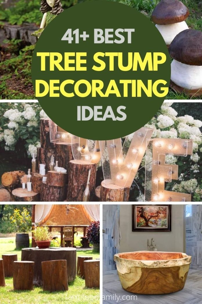 41+ Creative Wood Log and Tree Stump Decorating Ideas
