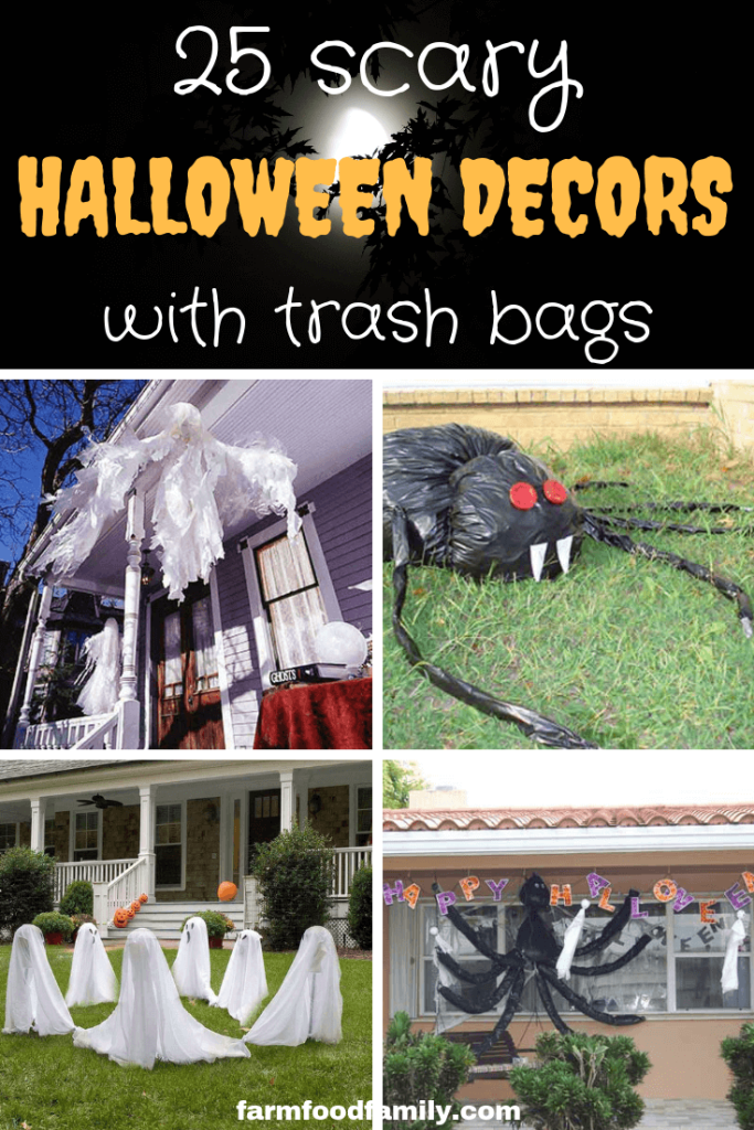 25+ Scary Halloween Decoration Ideas With Trash Bags - FarmFoodFamily