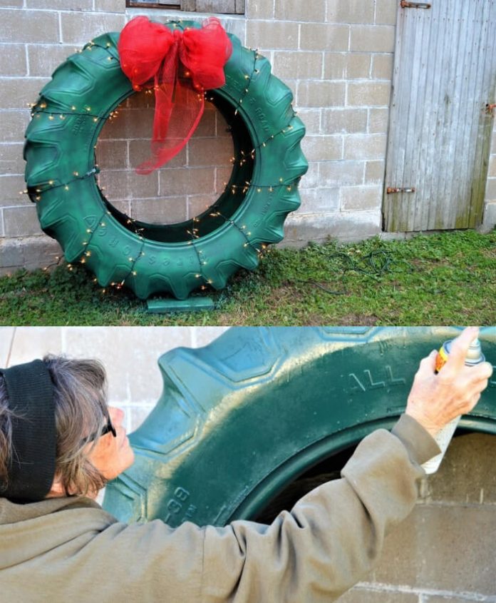 13 Best Recycled Tire Christmas Decoration Ideas For 2024