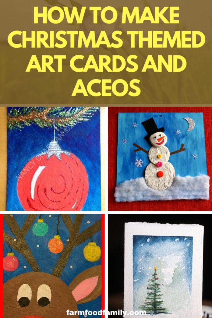 How to Make Christmas Themed Art Cards and ACEOs - FarmFoodFamily