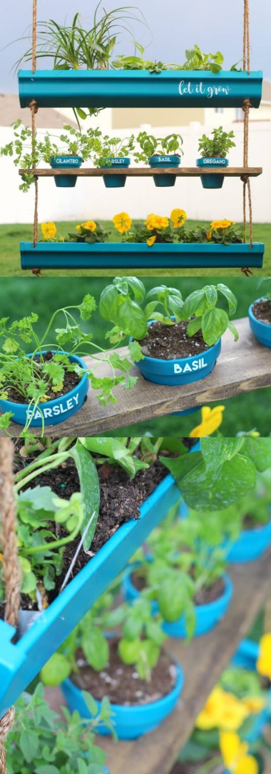 26+ Best DIY Vertical Rain Gutter Garden Ideas For Small Spaces