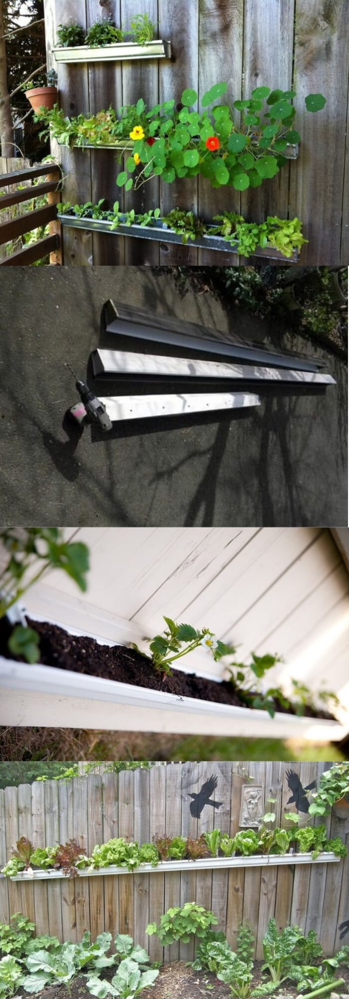 26+ Best DIY Vertical Rain Gutter Garden Ideas For Small Spaces