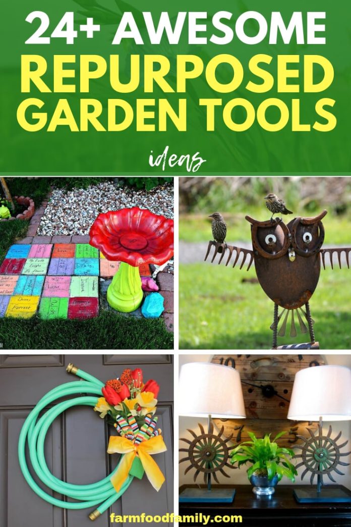 24+ Creative DIY Repurposed Garden Tools Ideas - FarmFoodFamily
