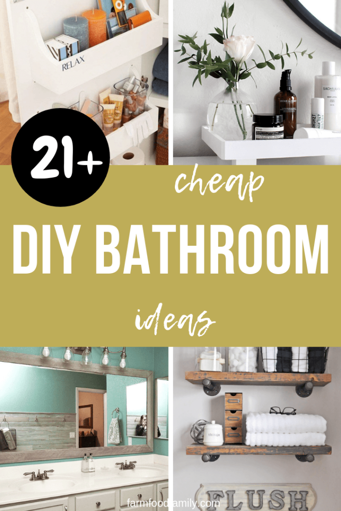 21+ Cheap and Easy DIY Bathroom Ideas & Projects For 2024