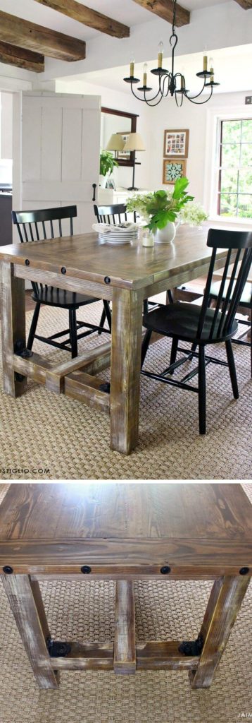 29+ Creative DIY Farmhouse Table Ideas & Designs (With Plans) For 2024