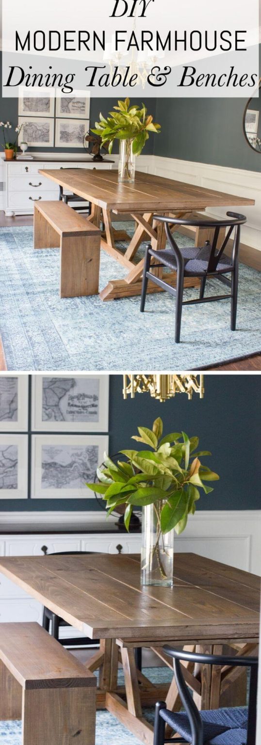 29+ Creative DIY Farmhouse Table Ideas & Designs (With Plans) For 2024