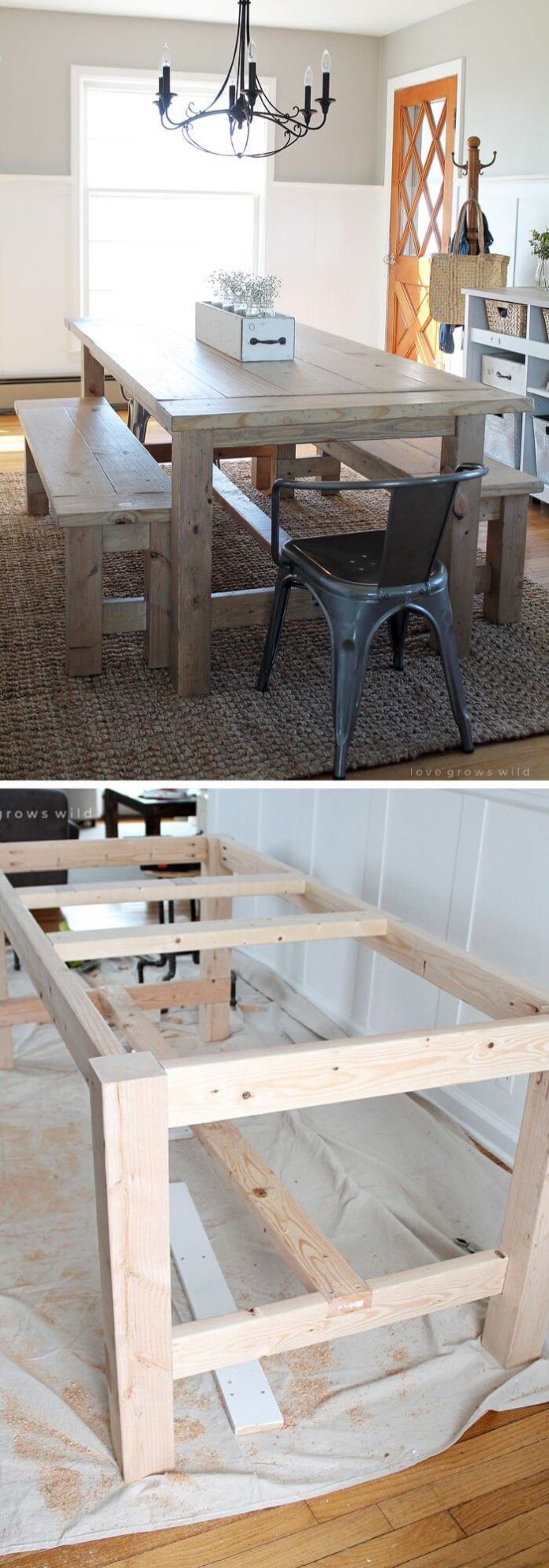 29+ Creative DIY Farmhouse Table Ideas & Designs (With Plans) For 2024
