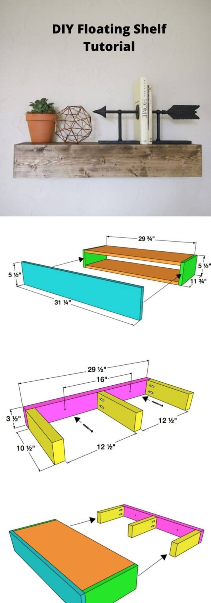 25+ Creative DIY Floating Shelf Ideas & Projects With Free Plans