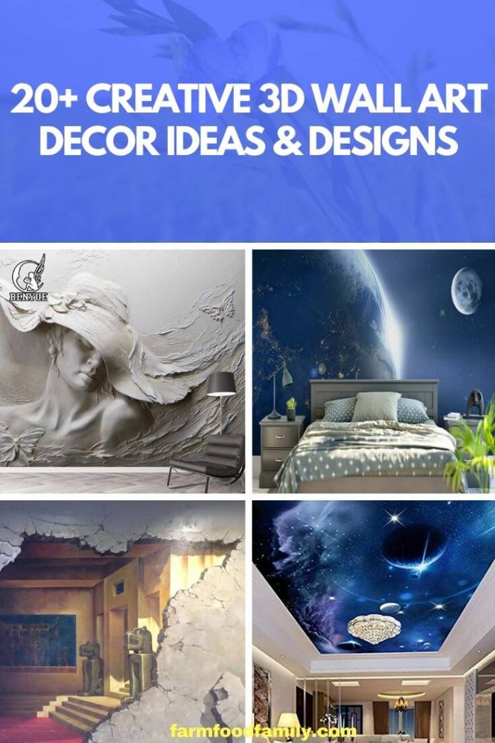 20+ Creative 3D Wall Art Decor Ideas & Designs For
