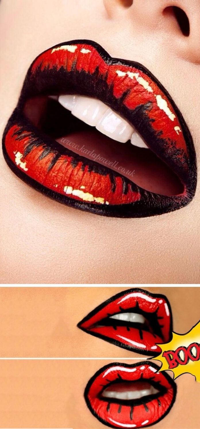 20 Creative Lipstick Tutorials and Lip Art Ideas For