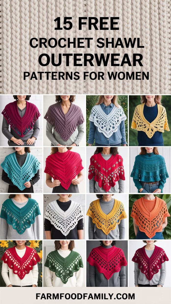 15 Best Crochet Women Shawl Outwear Free Patterns for 2025