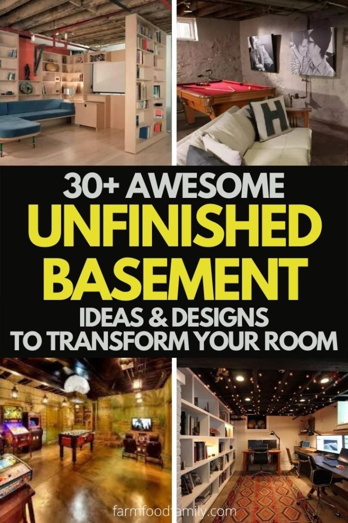 31+ Unfinished Basement Ideas & Designs To Spruce Up Your Room (2024)
