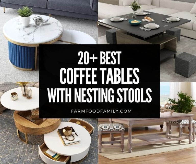 20+ Best Coffee Tables With Nesting Stools (Round, Rectangle, Square)