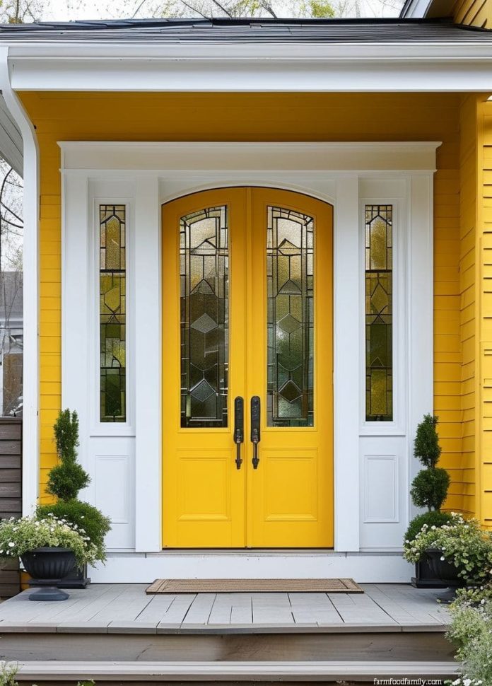 45 Best Front Door Colors For A Yellow House (Ideas and Designs)