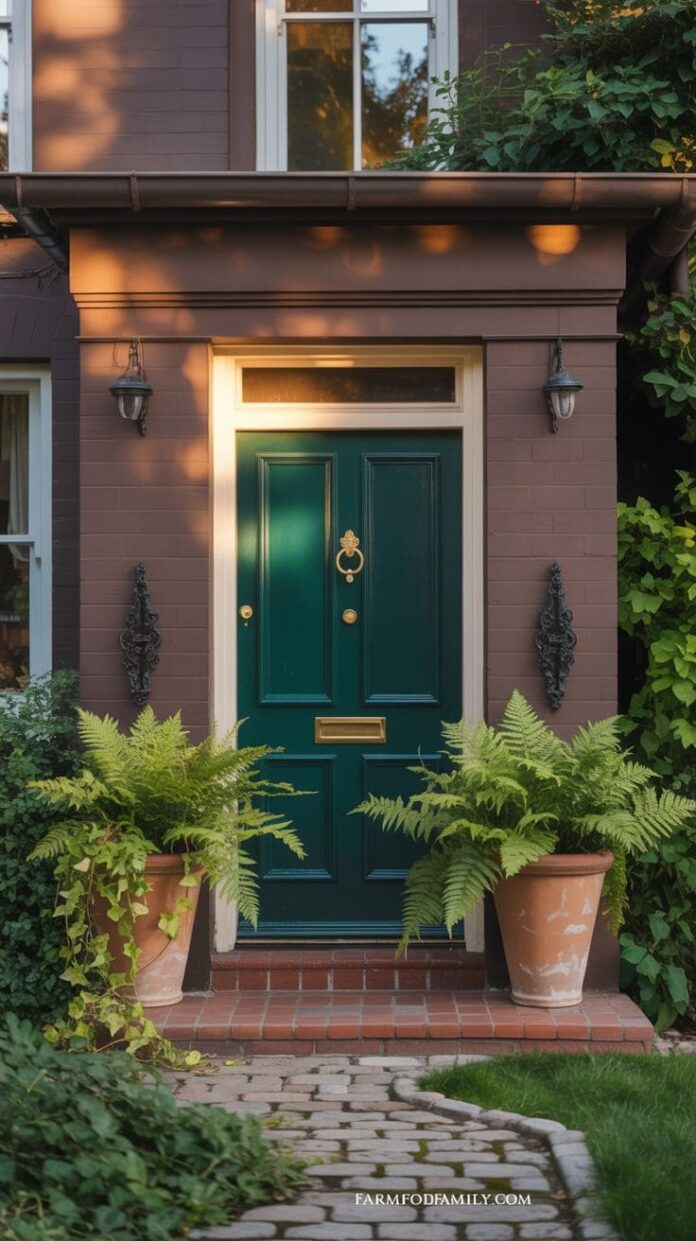 35+ Bold Front Door Colors for Brown Houses That Wow Your Neighbors 2026