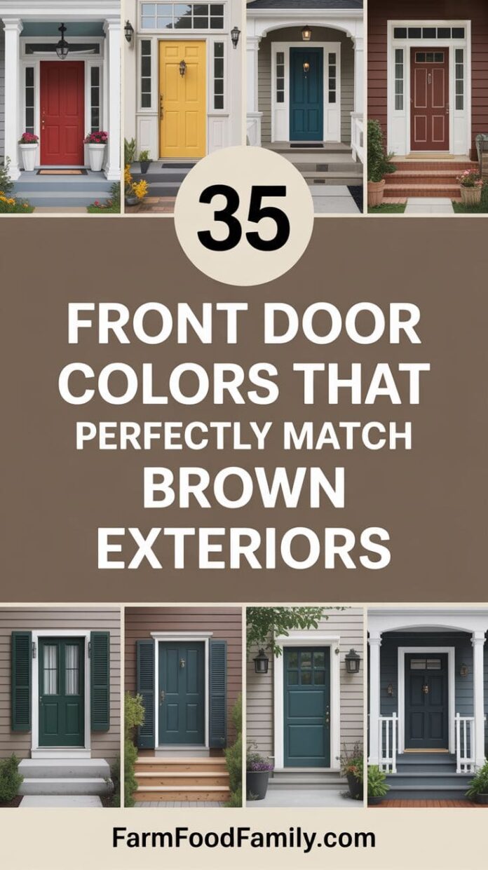 35+ Bold Front Door Colors for Brown Houses That Wow Your Neighbors 2026