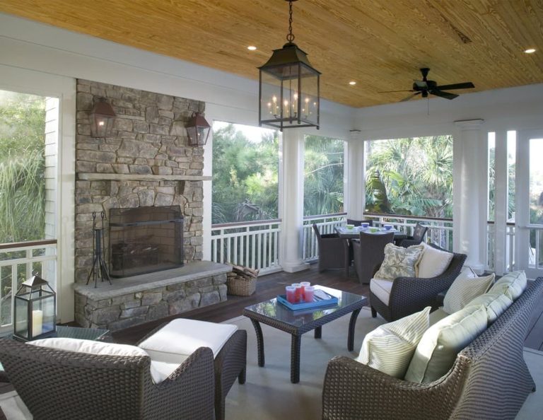 30 Best Screened in Porch with Fireplace Ideas & Designs (2024)