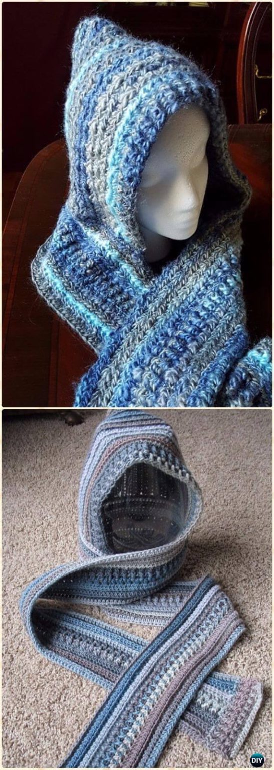 20 Crochet Hoodie Scarf Scoodie Free Patterns - FarmFoodFamily