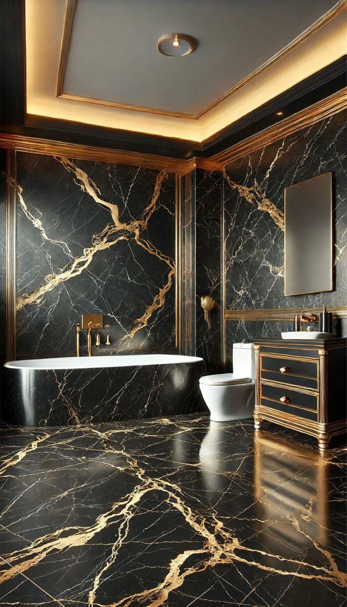 20 Gorgeous Black and Gold Bathroom Ideas to Impress Your Guests (2024)