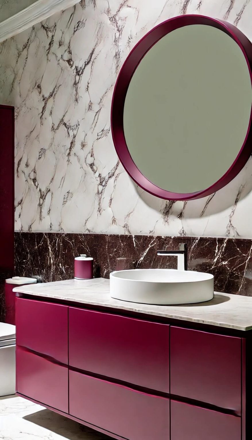 15+ Gorgeous Burgundy Bathroom Ideas for a Luxurious Look - FarmFoodFamily