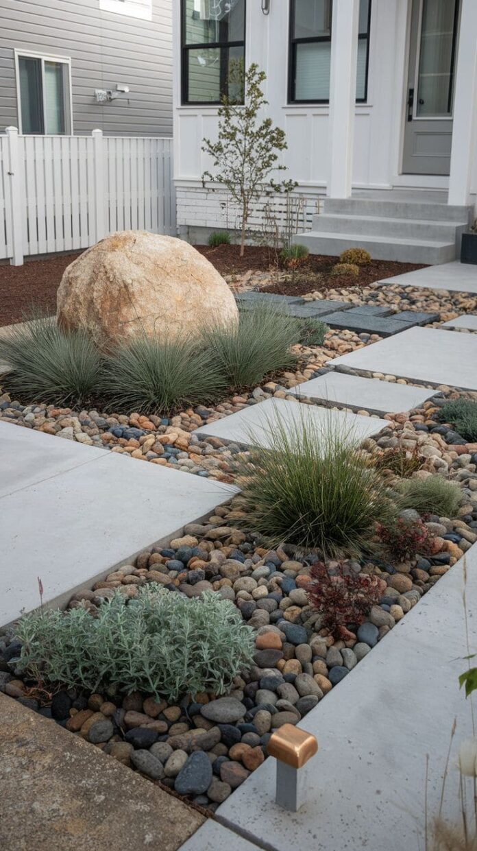 45+ Creative Stone Landscaping Ideas for a Gorgeous Front Yard (2026)
