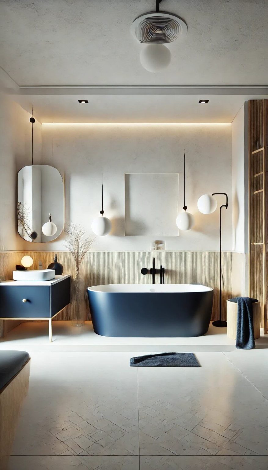 45+ Bold Navy Blue Bathroom Ideas That Make a Statement | FarmFoodFamily