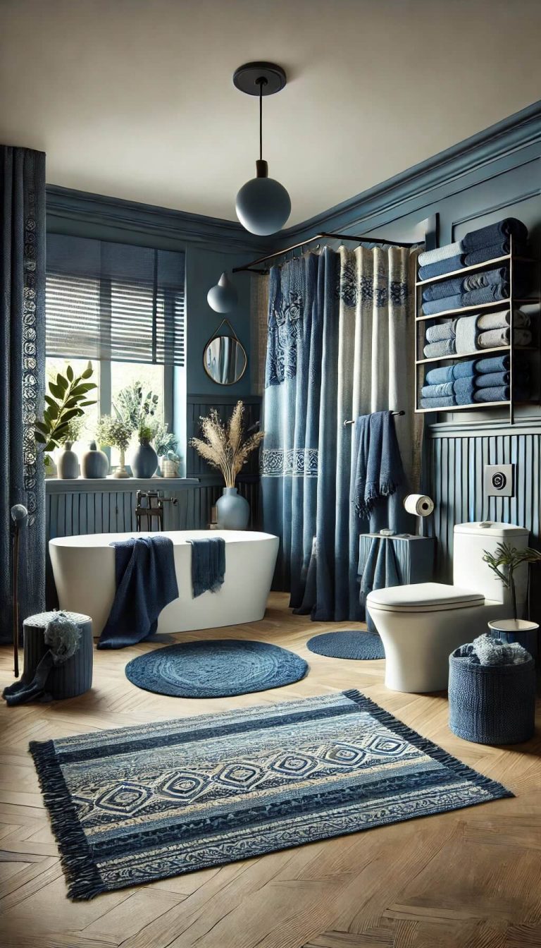 45+ Bold Navy Blue Bathroom Ideas That Make a Statement | FarmFoodFamily