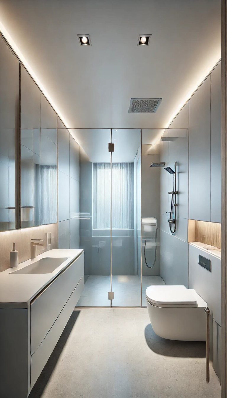 20 Genius Narrow Bathroom Ideas That Boost Functionality (2024)