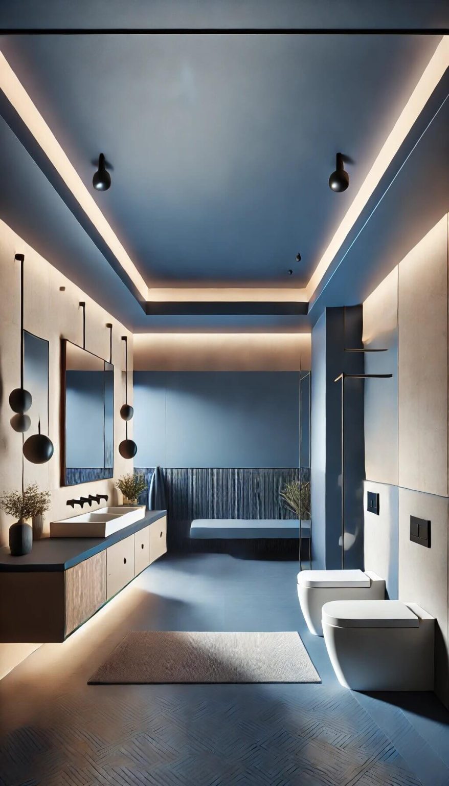 45+ Bold Navy Blue Bathroom Ideas That Make a Statement | FarmFoodFamily