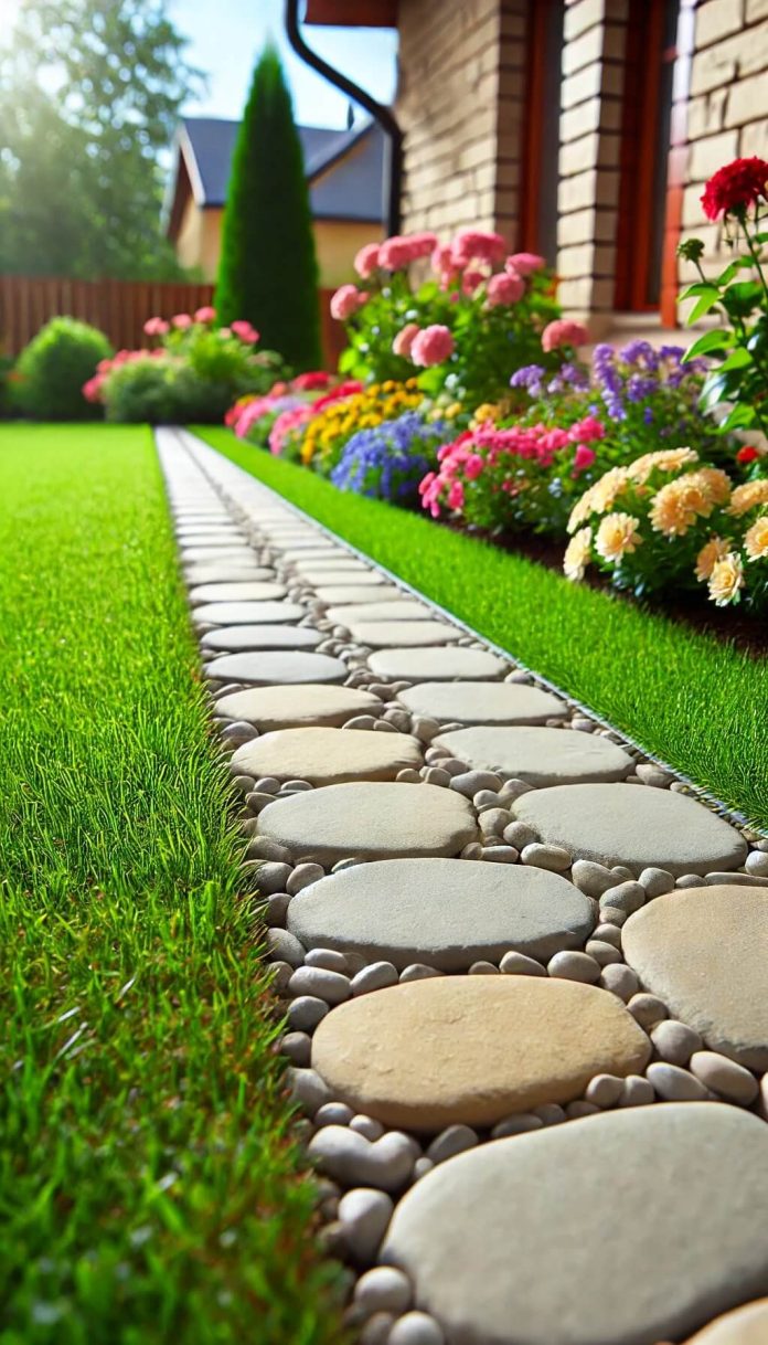 45+ Creative Stone Landscaping Ideas for a Gorgeous Front Yard (2024)