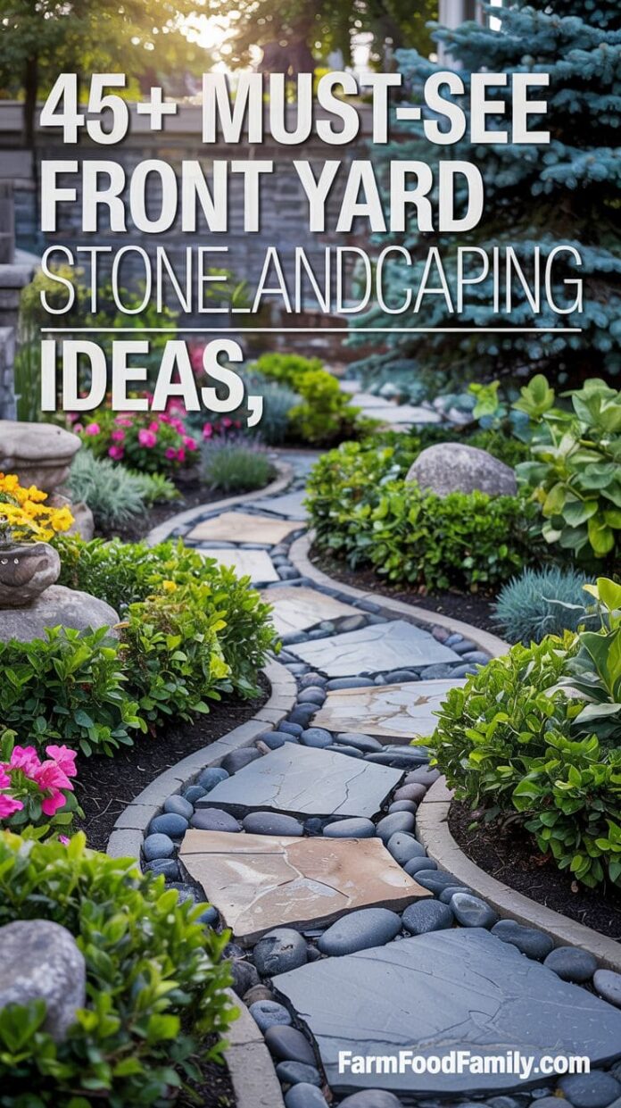 45+ Creative Stone Landscaping Ideas for a Gorgeous Front Yard (2025)