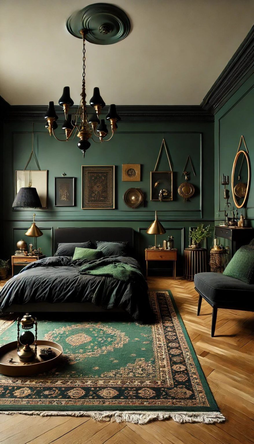 55+ Chic Black and Dark Green Bedroom Ideas for a Trendy Look (2024)
