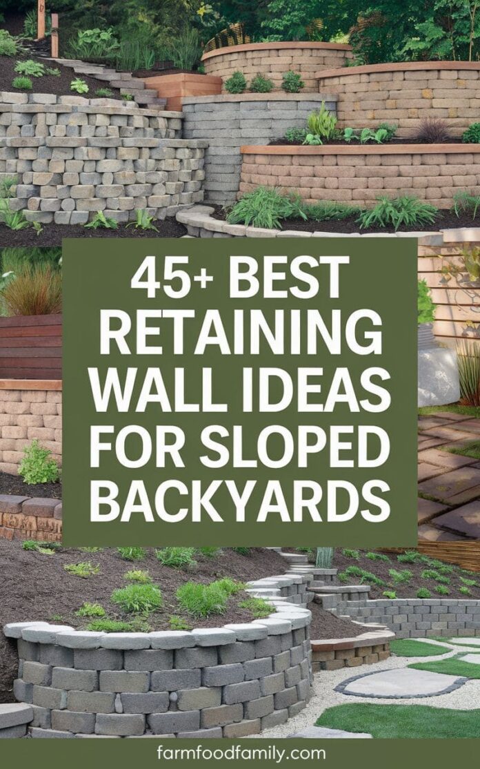 45 Creative Retaining Wall Ideas for Sloped Backyards to Transform Your ...