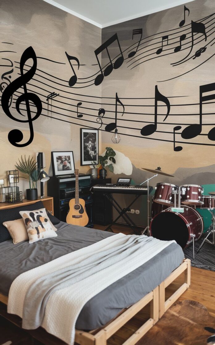 40+ Brilliant Music Themed Bedroom Ideas to Transform Your Space into a ...