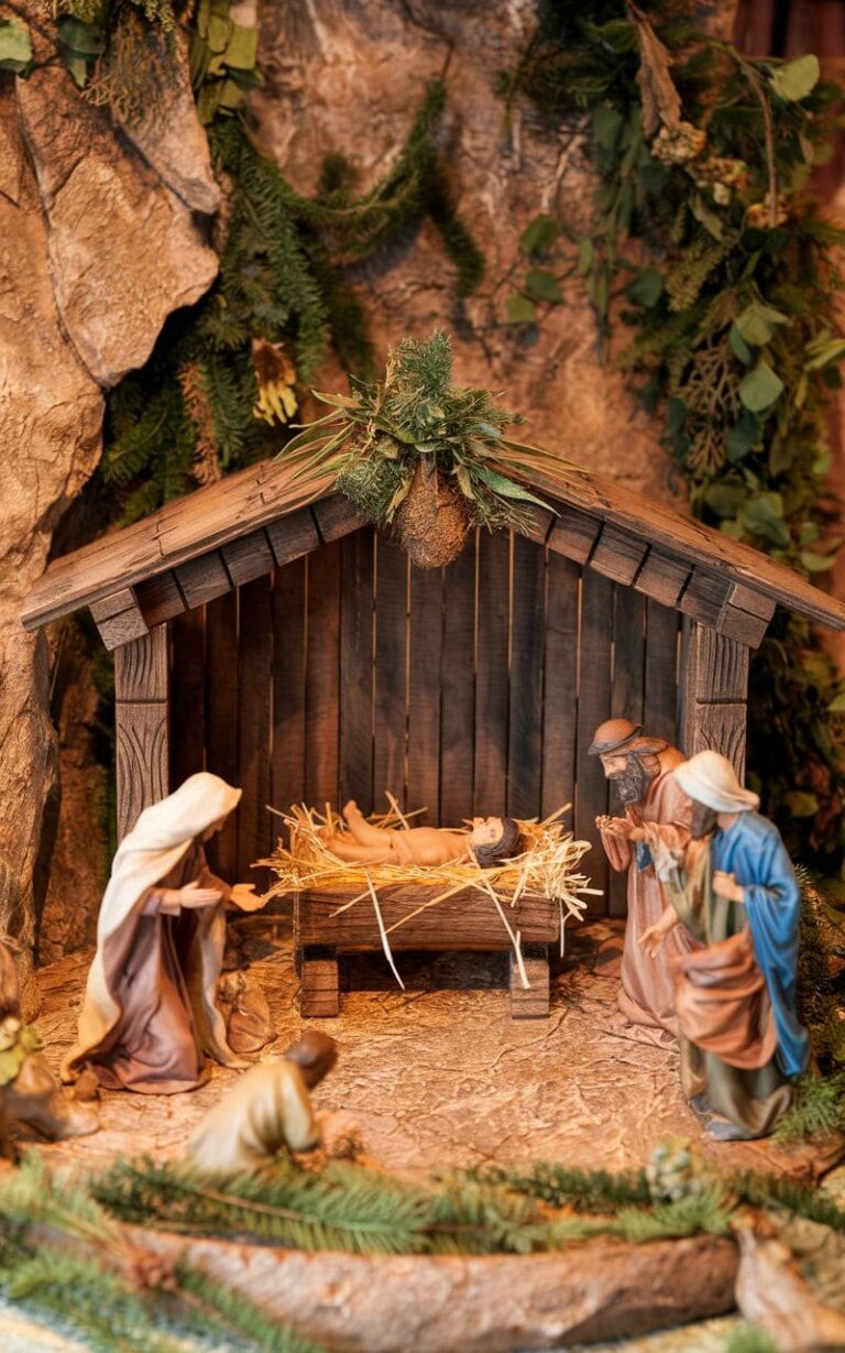 40+ Stunning Nativity Set Display Ideas for a Festive Home This Season ...