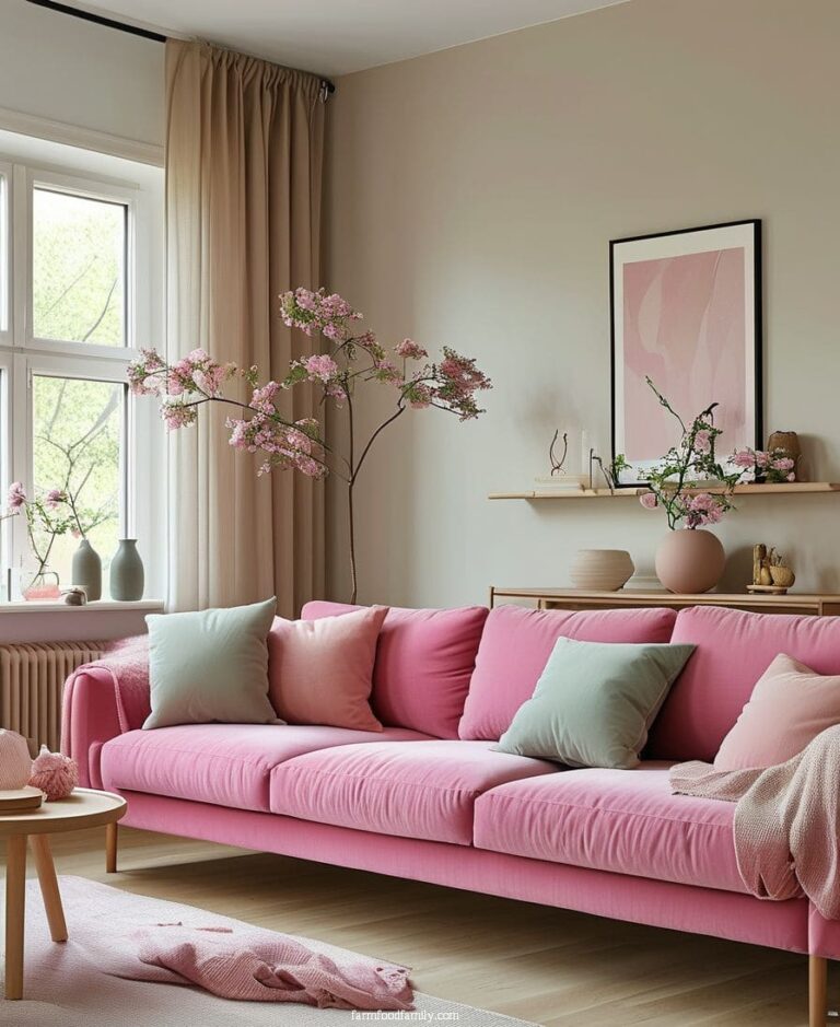 60+ Chic Pink Couch Living Room Ideas for a Stylish Makeover (2026)
