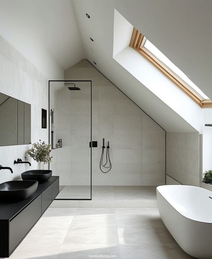 40+ Clever Sloped Ceiling Bathroom Designs to Maximize Space (2025)