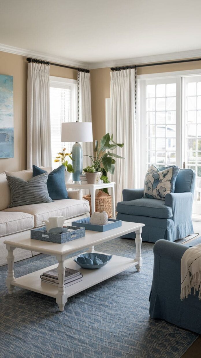 60+ Refreshing Cape Cod Living Room Decor Ideas for a Seaside Vibe (2025)