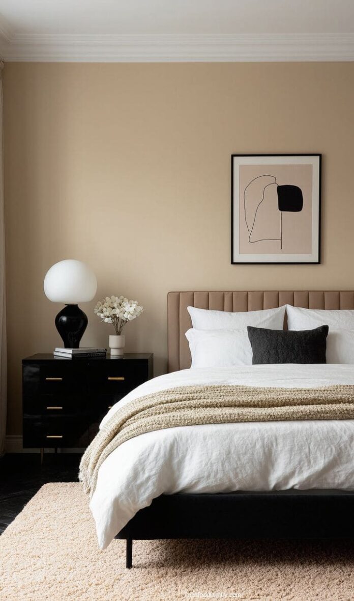 40+ Cozy Beige and Black Bedroom Ideas You’ll Instantly Love (2026 ...