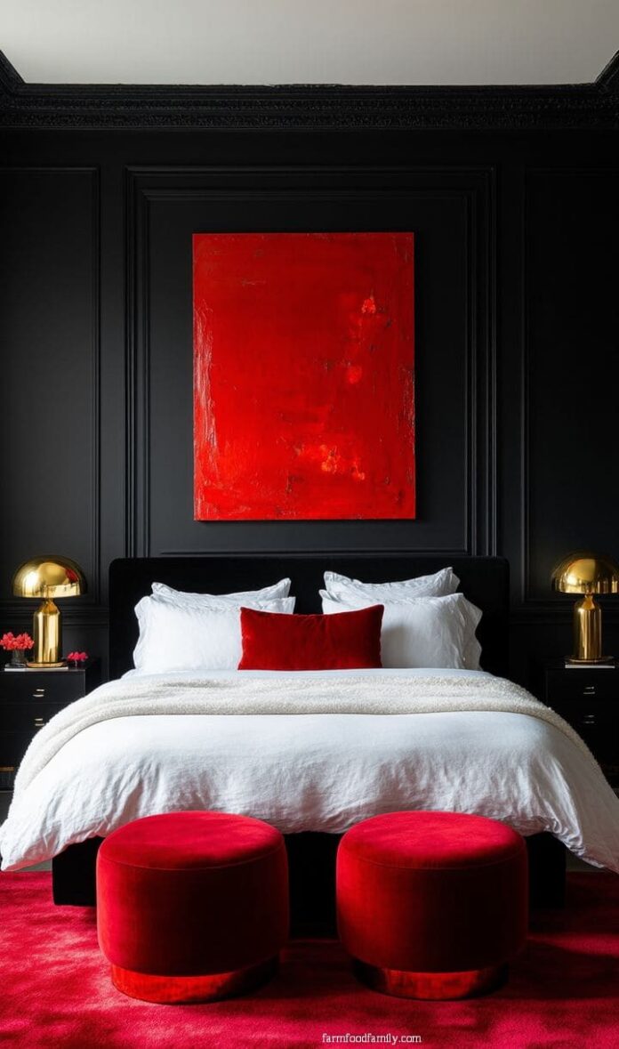 40+ Striking Red and Black Bedroom Ideas to Inspire Your Makeover (2025 ...