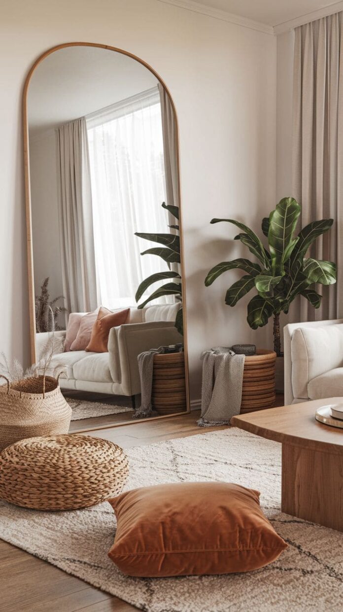40+ Charming Living Room Mirror Decorating Ideas to Try Today (2025 ...