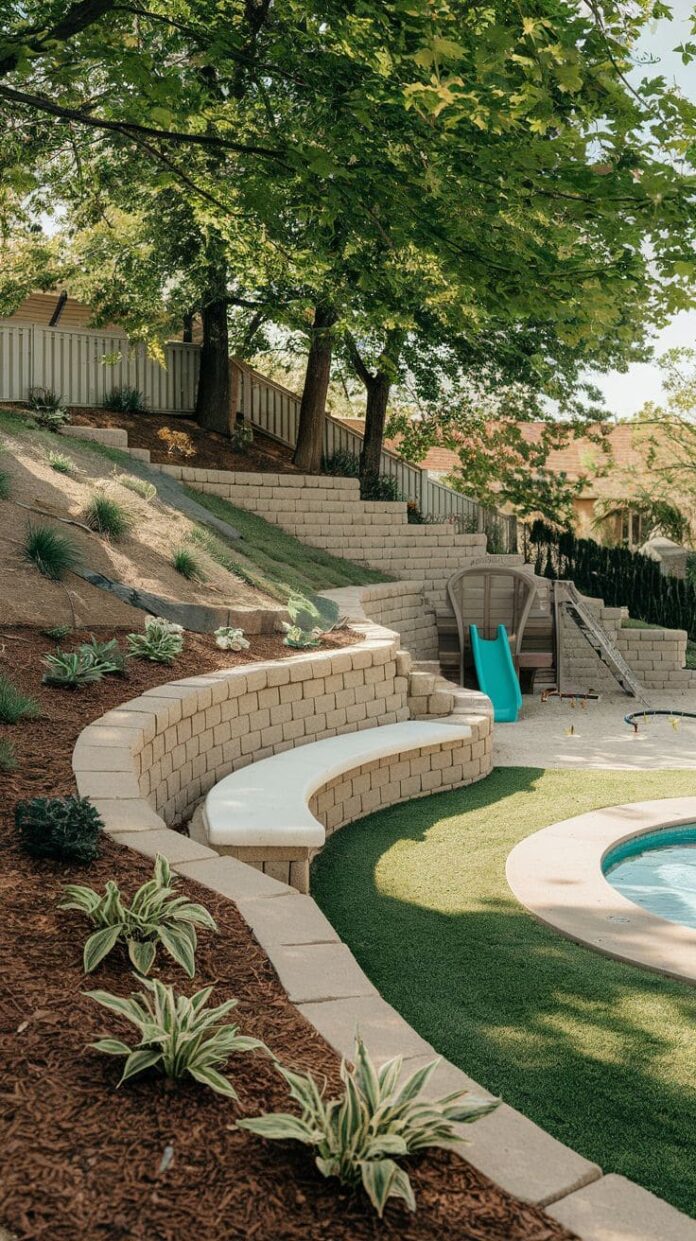 60+ Stunning Sloped Backyard Ideas with Retaining Walls and Pools You ...