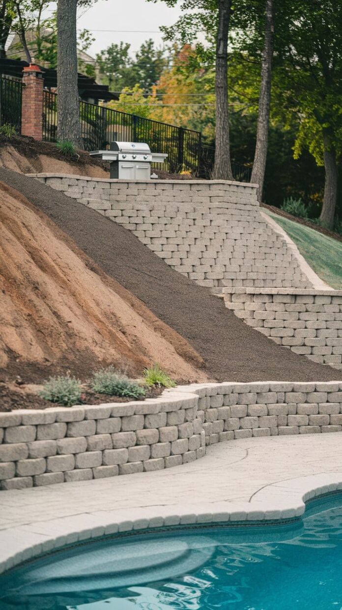 60+ Stunning Sloped Backyard Ideas with Retaining Walls and Pools You ...