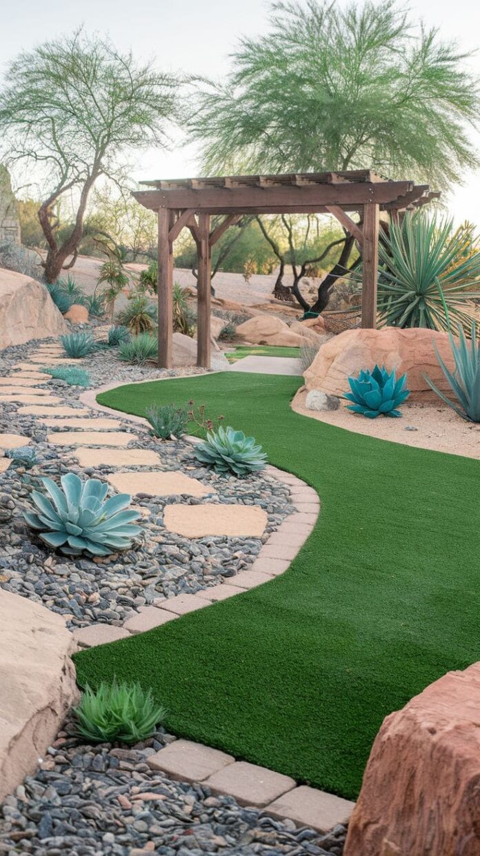 40+ Budget-Friendly Artificial Grass and Rock Landscaping Ideas (2026 ...