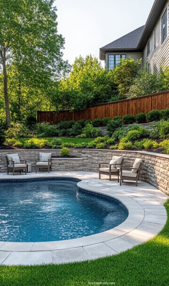 60+ Stunning Sloped Backyard Ideas with Retaining Walls and Pools You ...